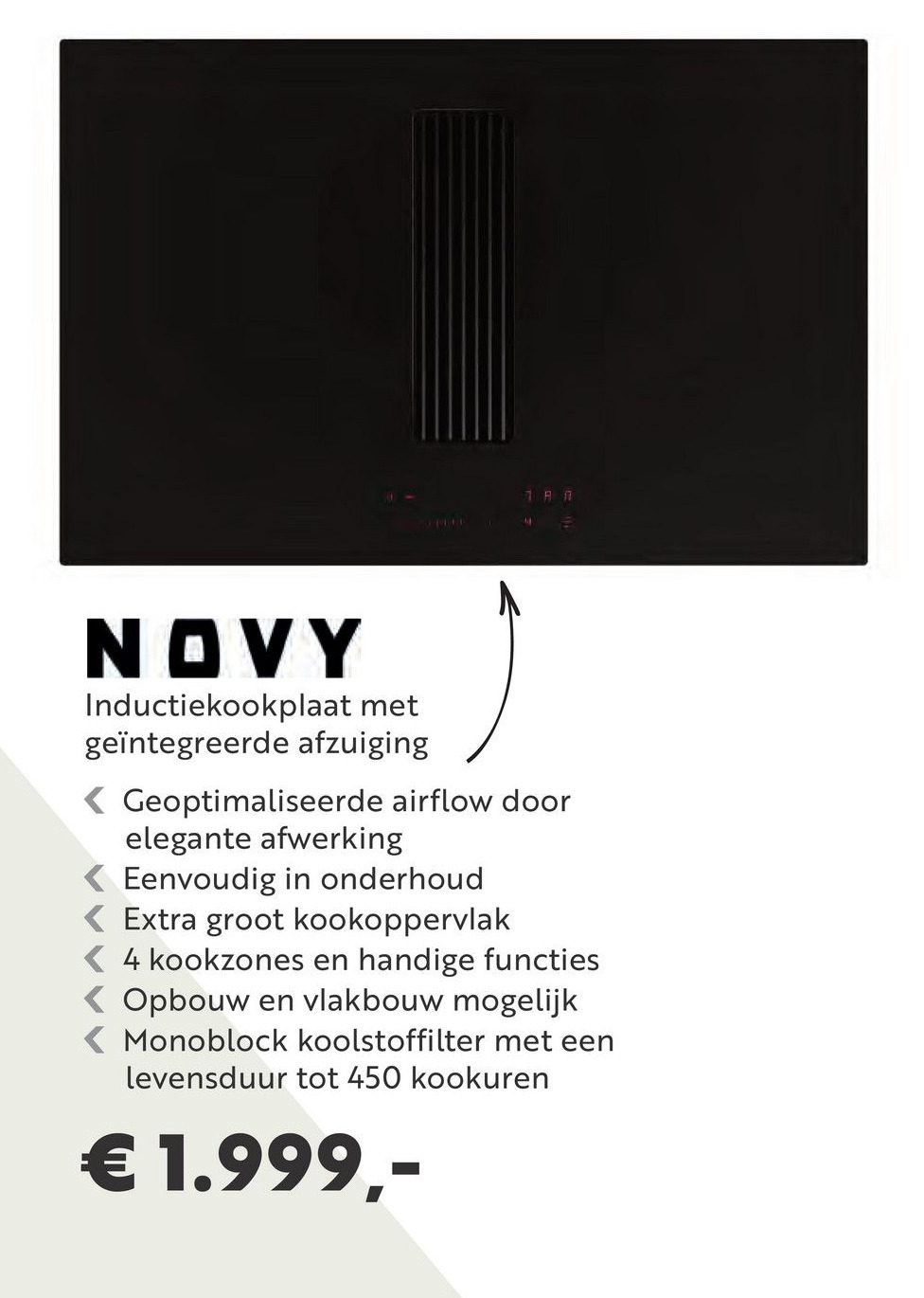 Novy Inductiekookplaat Met Geïntegreerde Afzuiging aanbieding bij ...