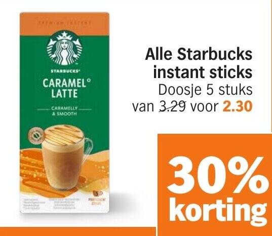 Alle Starbucks instant sticks aanbieding bij Albert Heijn