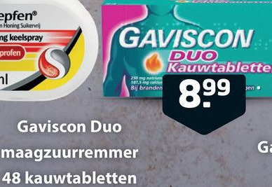 Gaviscon Duo maagzuurremmer 48 kauwtabletten aanbieding bij Trekpleister