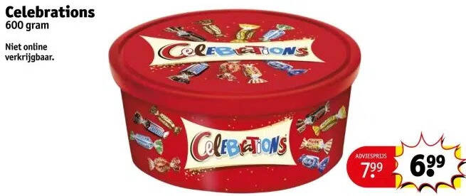 Celebrations 600 gram aanbieding bij Kruidvat