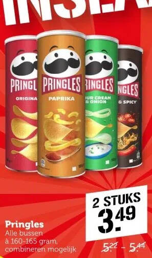 Pringles Alle bussen à 160-165 gram, combineren mogelijk aanbieding bij ...