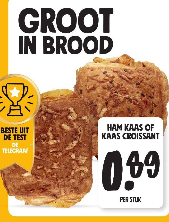 Ham kaas of kaas croissant aanbieding bij Jumbo