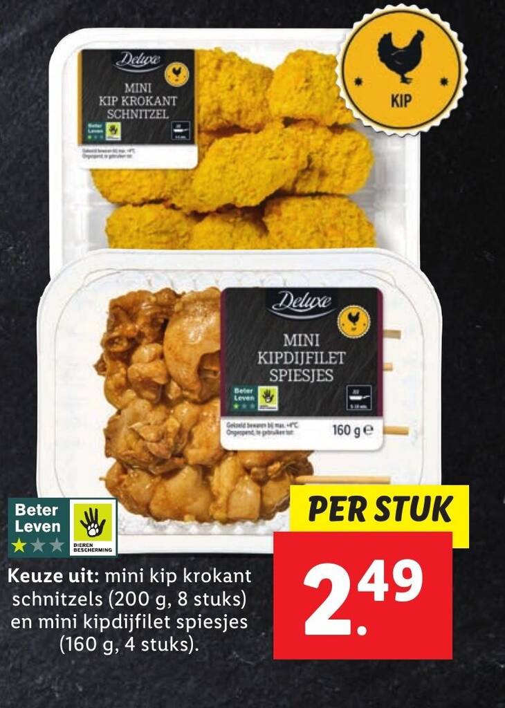 Mini kip krokant schnitzels 1 stuk aanbieding bij Lidl