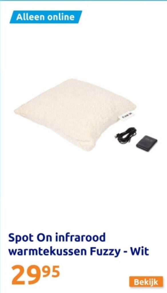 Spot on infrarood warmtekussen fuzzy wit aanbieding bij Action