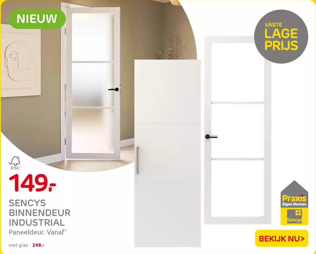 Fsc sencys binnendeur industrial aanbieding bij Praxis
