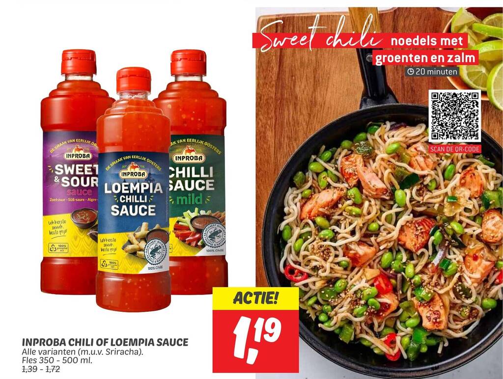 Inproba chili of loempia sauce 500 ml aanbieding bij Dekamarkt