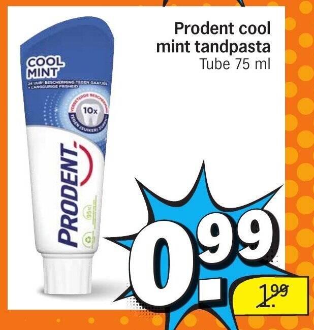 Prodent cool mint tandpasta 75 ml aanbieding bij Albert Heijn
