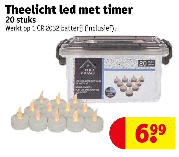 Theelicht led met timer aanbieding bij Kruidvat