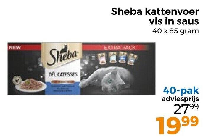 Sheba kattenvoer vis in saus 40 x 85 gram aanbieding bij Trekpleister
