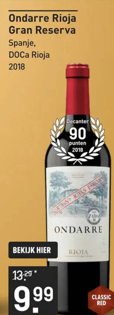 Ondarre Rioja Gran Reserva aanbieding bij Gall & Gall