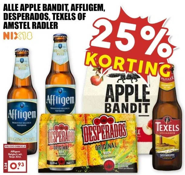 ALLE APPLE BANDIT, AFFLIGEM, DESPERADOS, TEXELS OF AMSTEL RADLER ...