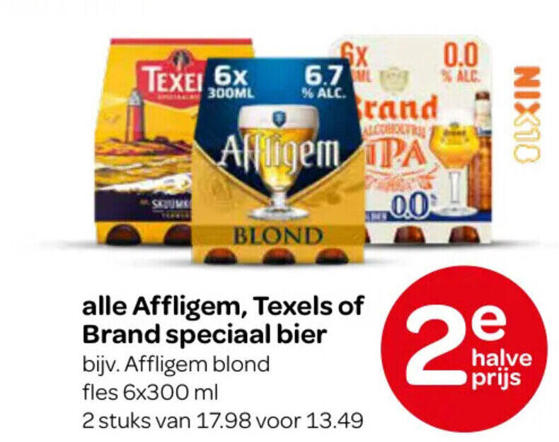 alle Affligem, Texels of Brand speciaal bier 6x300 ml aanbieding bij Spar