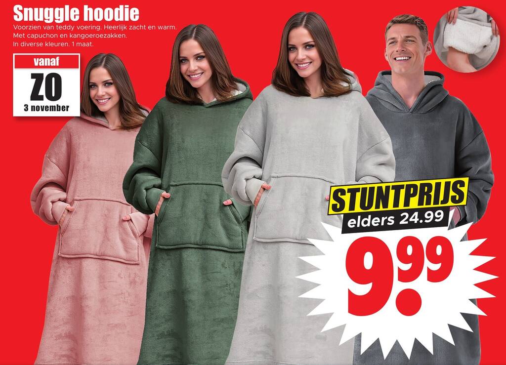 Snuggle hoodie aanbieding bij Dirk