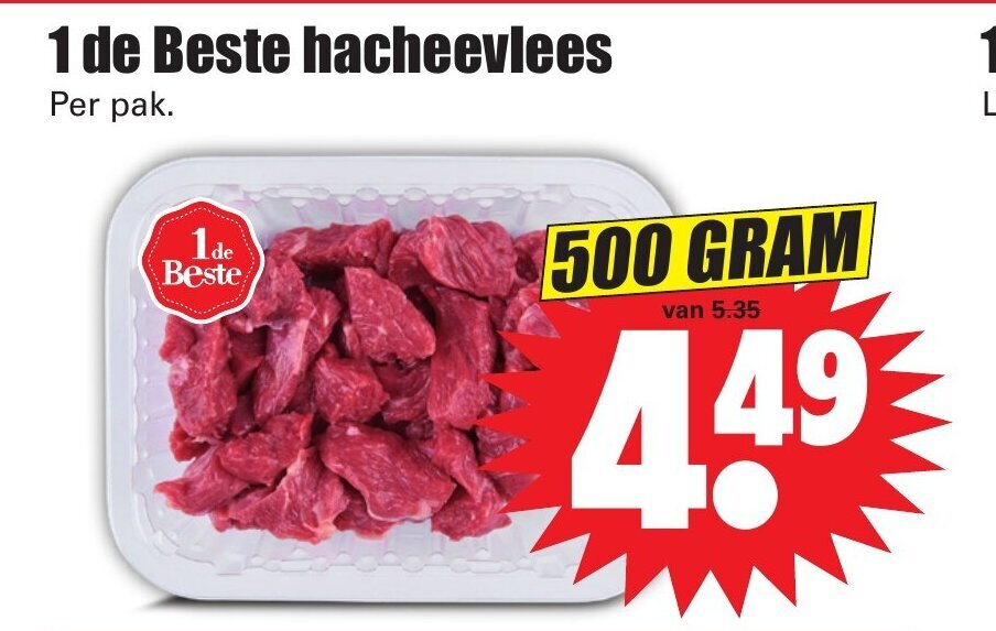 1 de Beste hacheevlees 500g aanbieding bij Dirk
