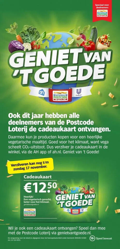 Ook dit jaar hebben alle deelnemers van de Postcode Loterij de ...