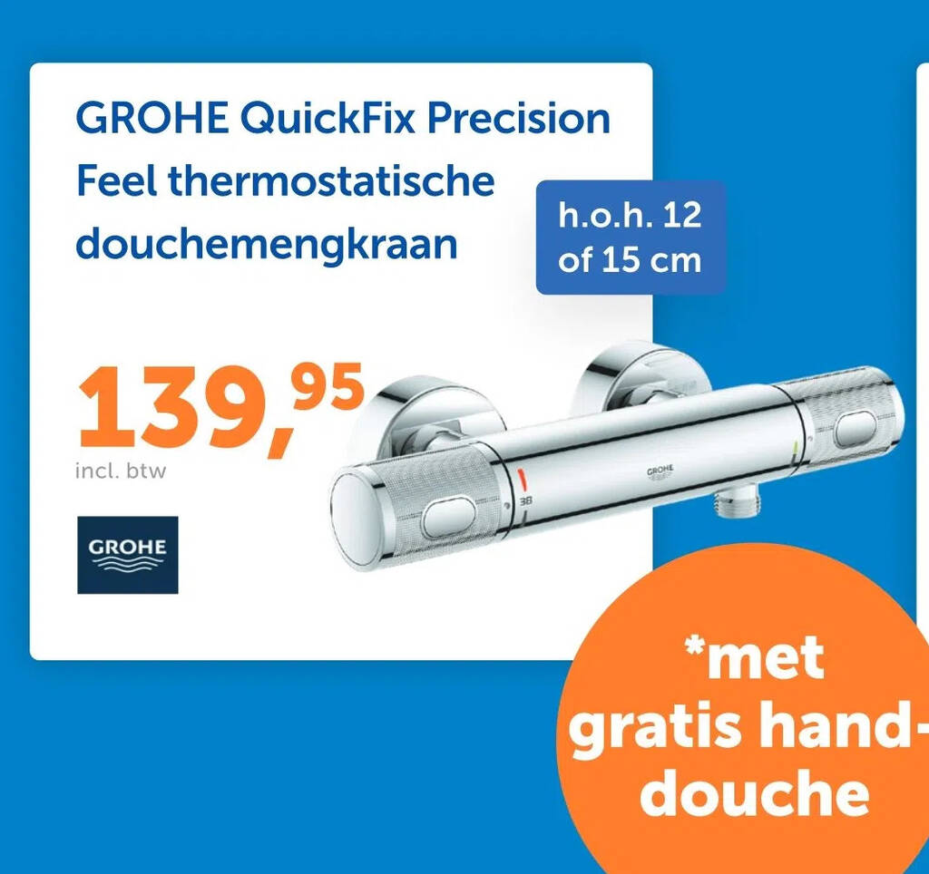 GROHE QuickFix Precision Feel thermostatische douchemengkraan h.o.h. 12 ...