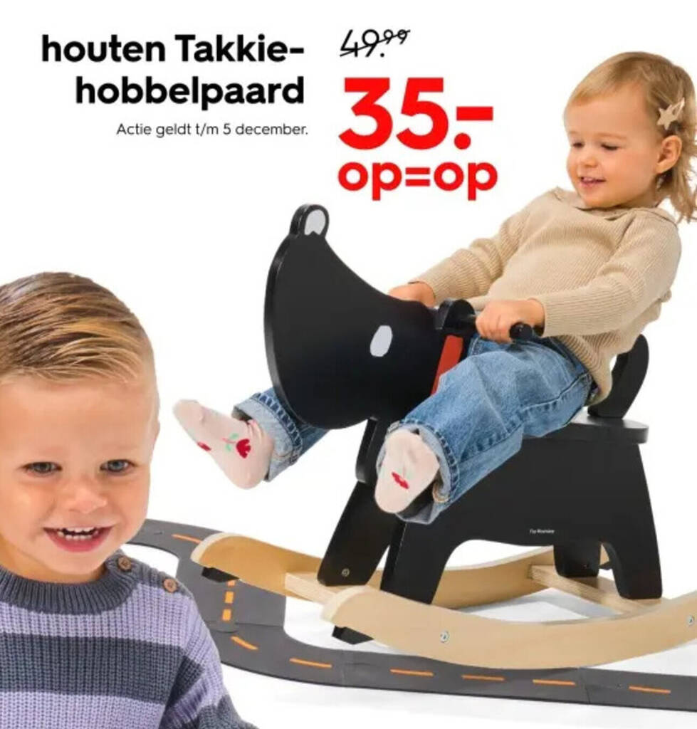Houten takkie hobbelpaard aanbieding bij HEMA
