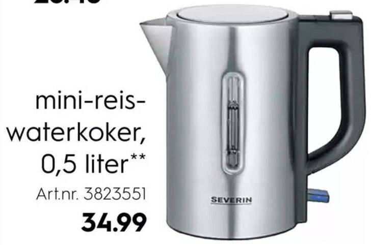 Mini reis waterkoker 0.5 liter aanbieding bij Blokker