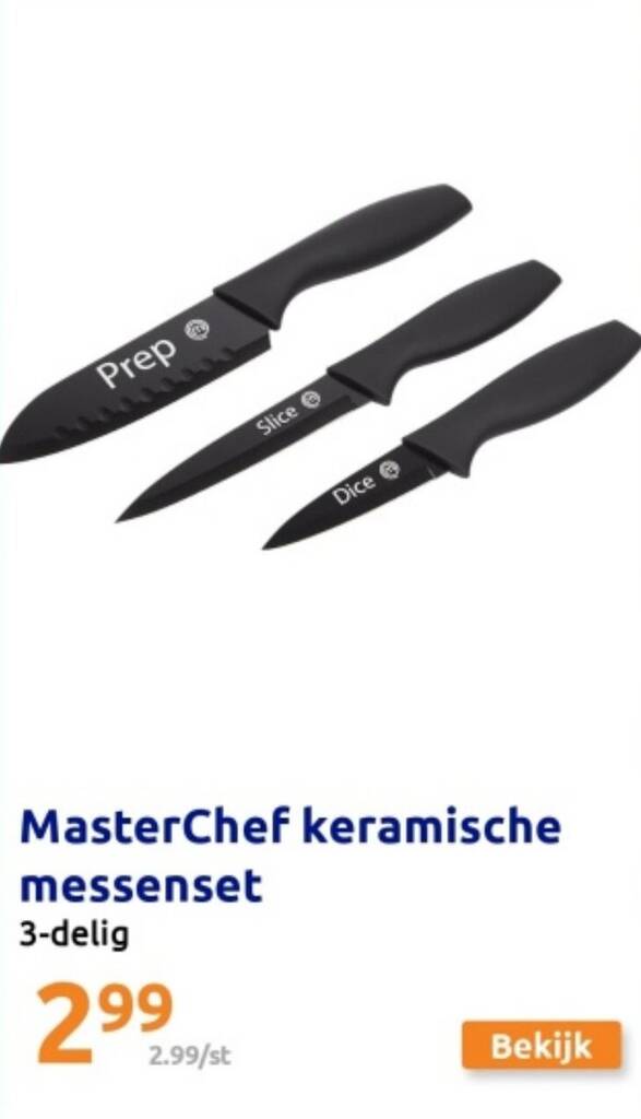 MasterChef keramische messenset 3-delig aanbieding bij Action Geldig t ...