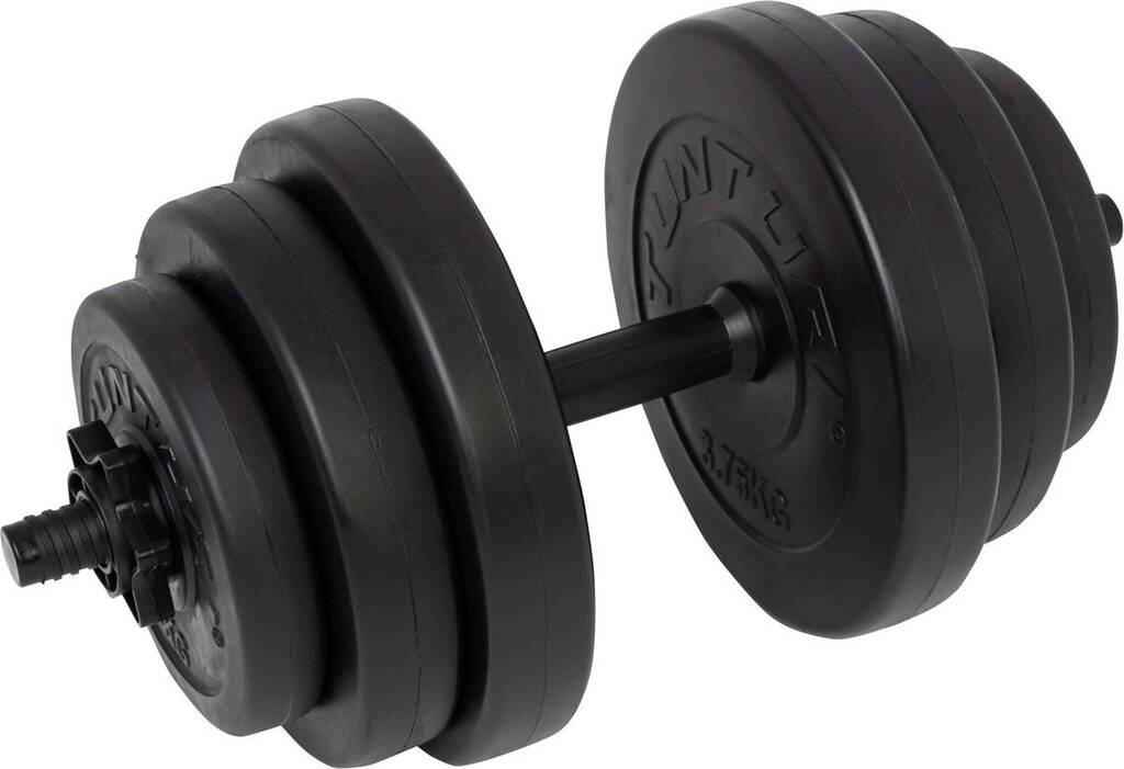 Tunturi Dumbbellset - Halterset - Totaal 15 kg - Zwart Vinyl - Incl ...
