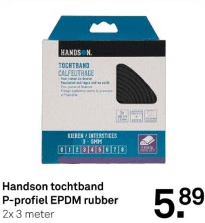 Handson tochtband P-profiel EPDM rubber 2 x 3 meter aanbieding bij Karwei