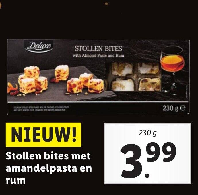 Stollen bites met amandelpasta en rum 230 g aanbieding bij Lidl