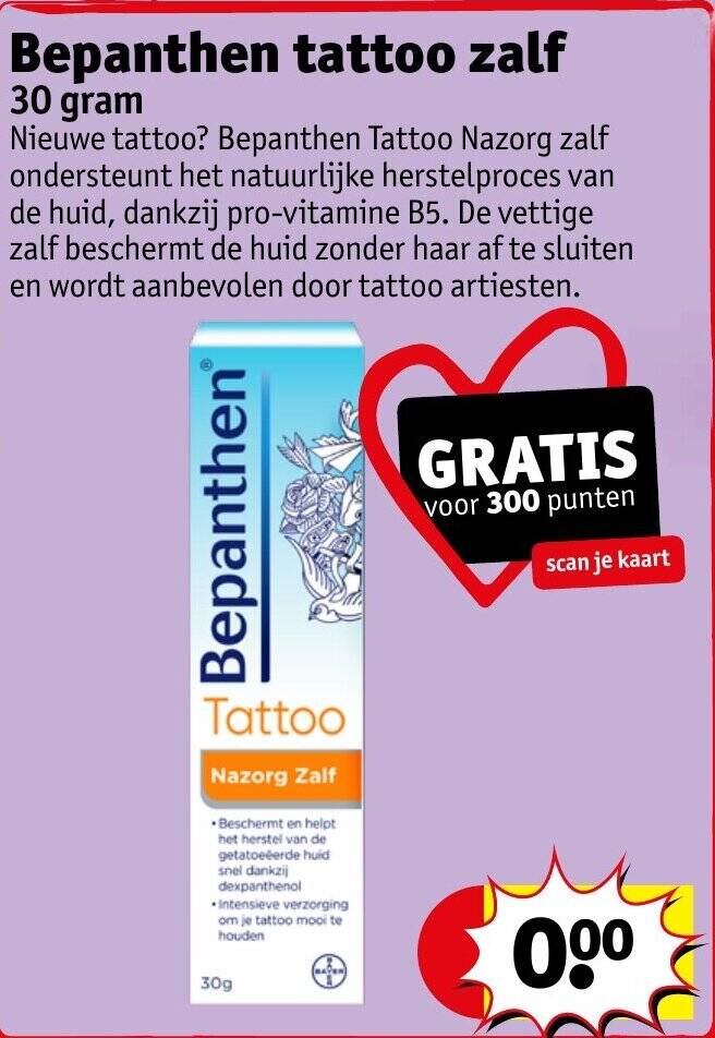 Bepanthen tattoo zalf 30 gram Gratis voor 300 punt aanbieding bij ...