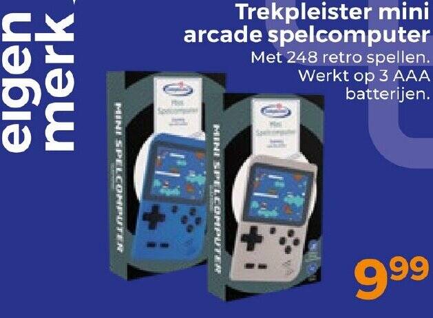 Trekpleister mini arcade spelcomputer aanbieding bij Trekpleister