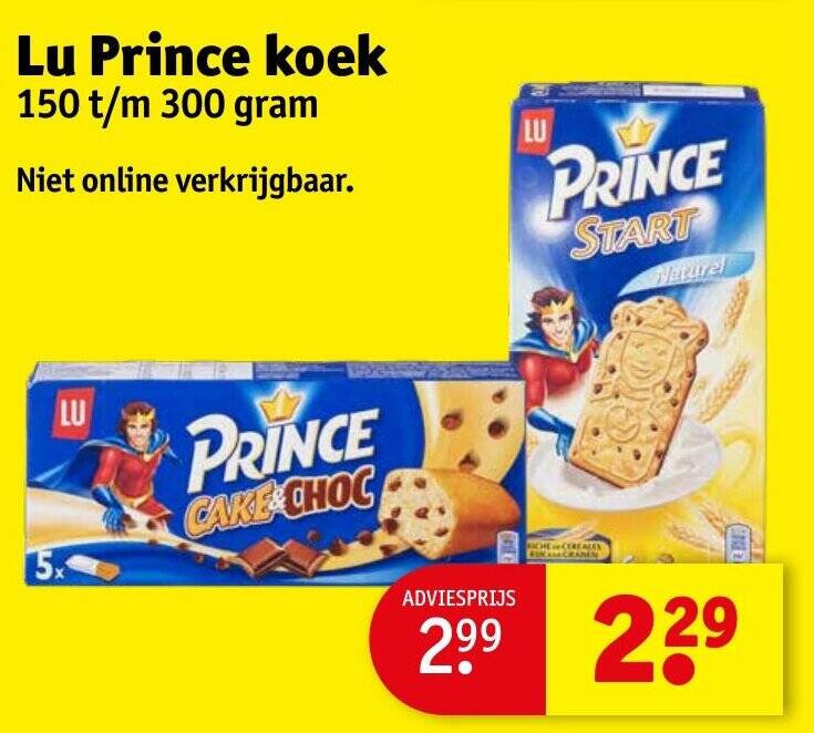 Lu Prince koek 300 gram aanbieding bij Kruidvat