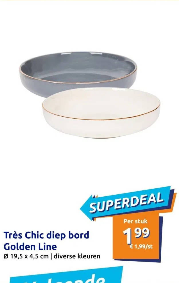 Très Chic diep bord Golden Line aanbieding bij Action