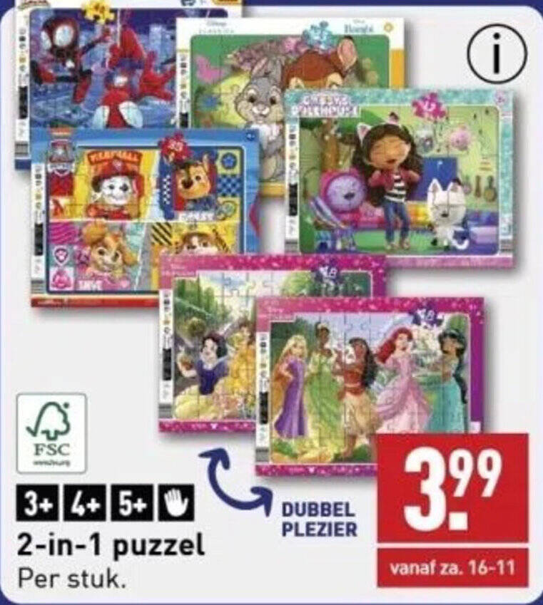 2-in-1 puzzel aanbieding bij ALDI