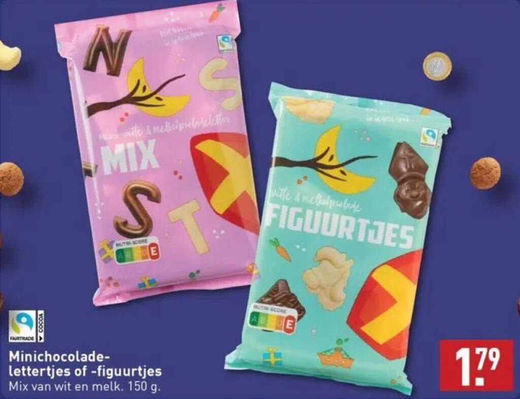 Mini Chocolade Lettertjes of figuurtjes 150 g aanbieding bij ALDI