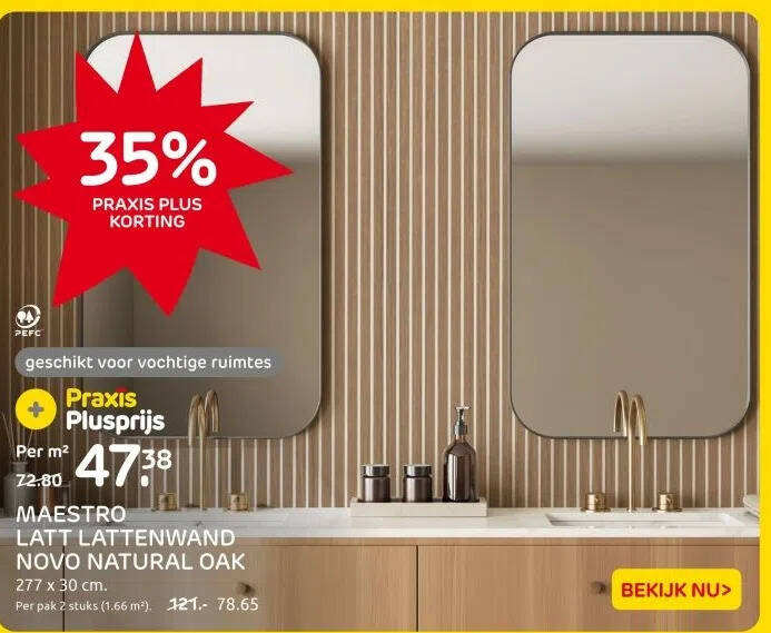 MAESTRO LATT LATTENWAND NOVO NATURAL OAK aanbieding bij Praxis Geldig ...