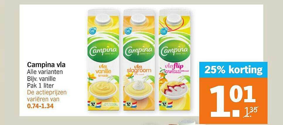 Campina Vla 25% Korting aanbieding bij Albert Heijn