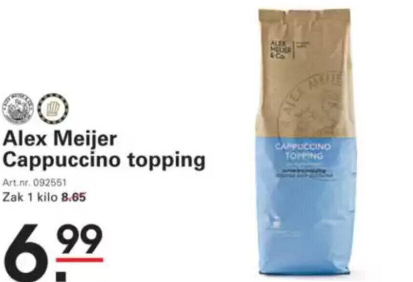 Alex Meijer Cappuccino topping 1 kg aanbieding bij Sligro