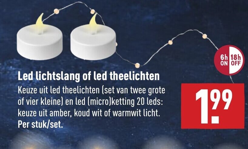 Led lichtslang of led theelichten aanbieding bij ALDI