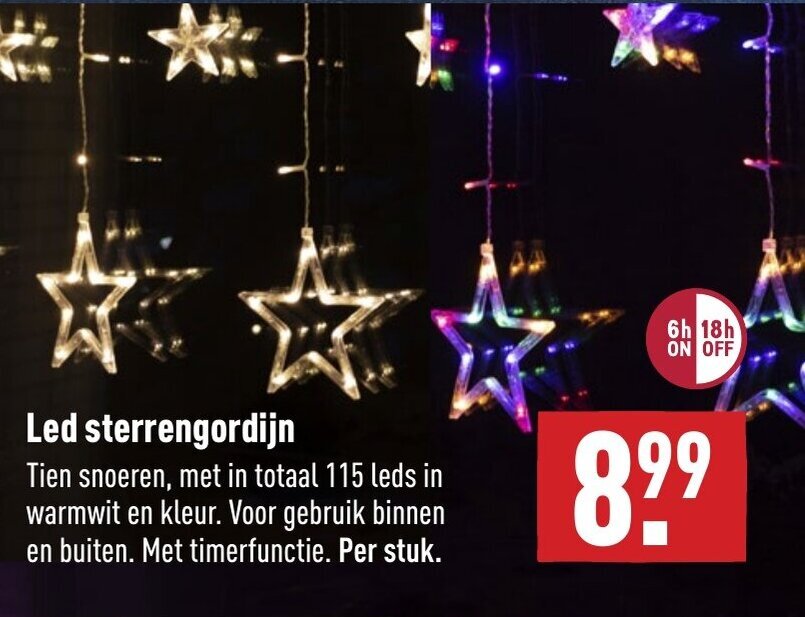 Led sterrengordijn aanbieding bij ALDI