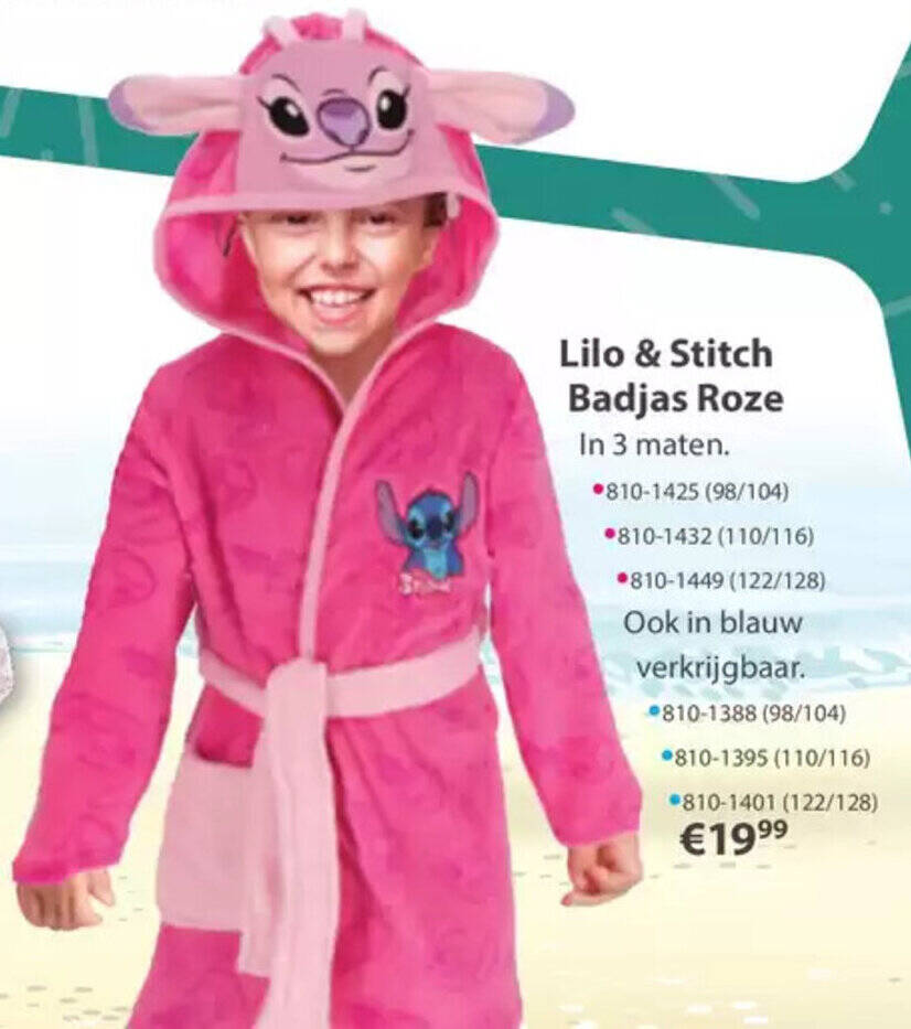 Lilo & Stitch Badjas Roze aanbieding bij Top1Toys