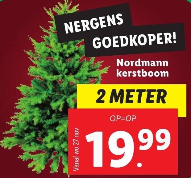 Nordmann kerstboom 2 meter aanbieding bij Lidl