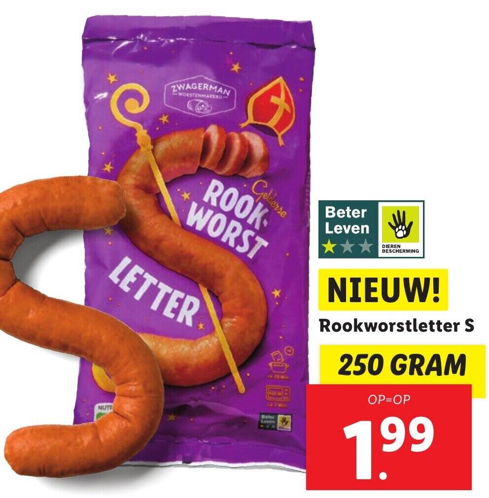 Rookworstletter S 250 g aanbieding bij Lidl
