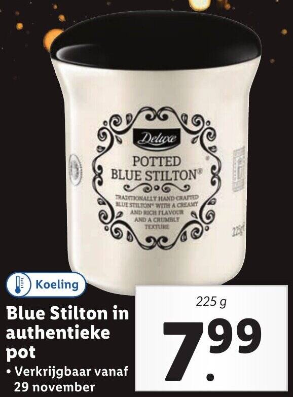 Blue Stilton in authentieke pot 225 g aanbieding bij Lidl