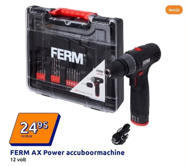 FERM AX power accuboormachine aanbieding bij Action