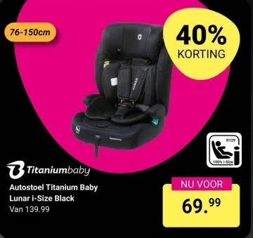 Autostoel Titanium Baby Lunar aanbieding bij Van Asten BabySuperstore