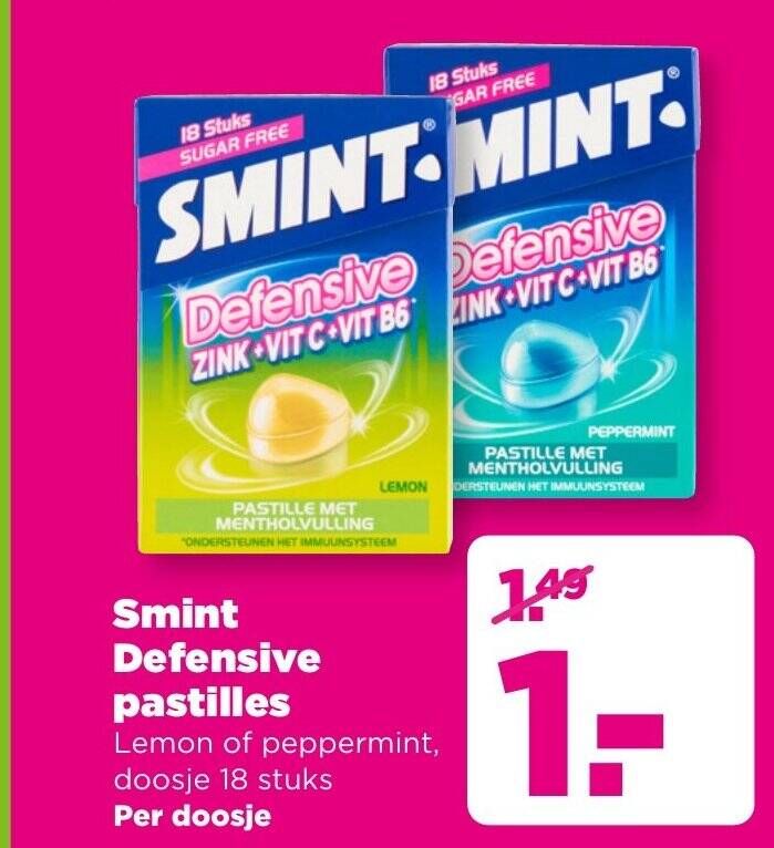 Smint Defensive pastilles aanbieding bij PLUS