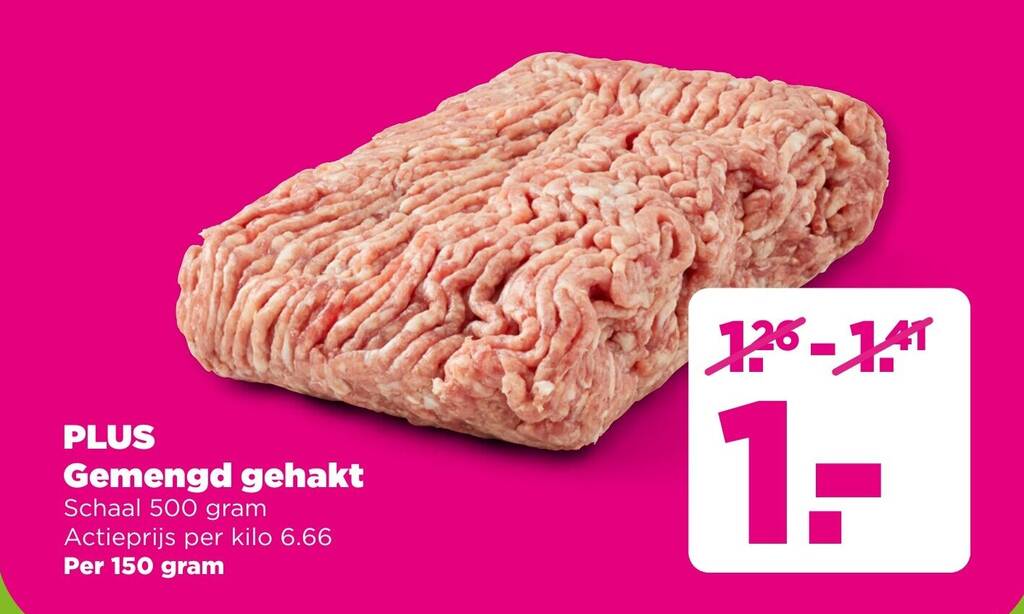 Gemengd gehakt 500 g aanbieding bij PLUS
