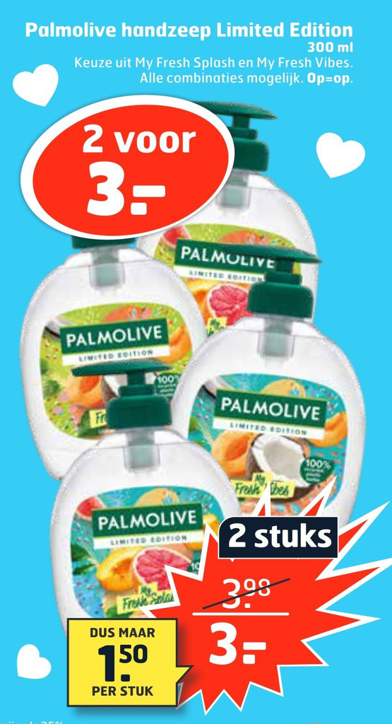 Palmolive handzeep limited edition 300ml aanbieding bij Trekpleister