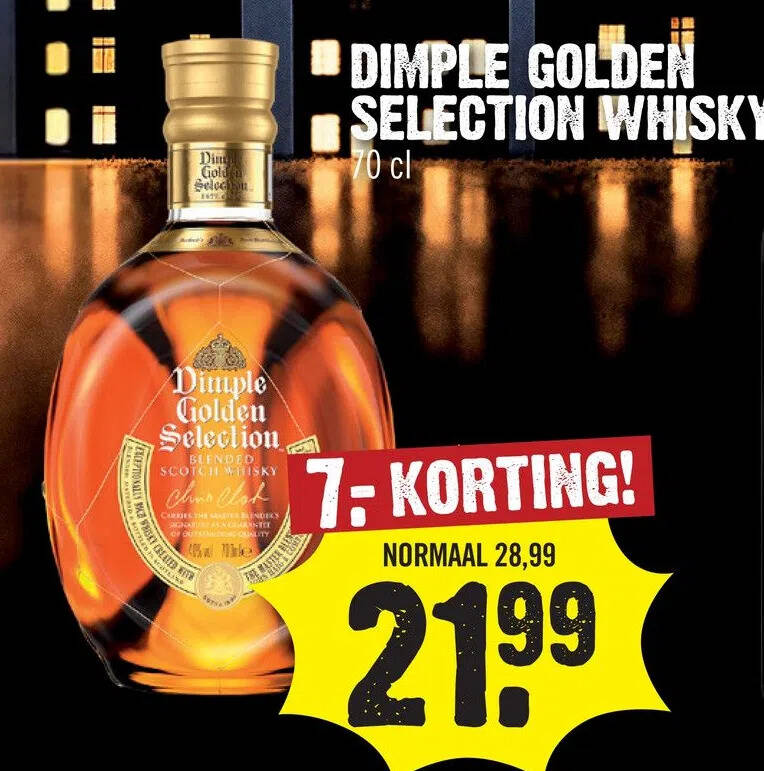 DIMPLE GOLDEN SELECTION WHISKY aanbieding bij Dirk