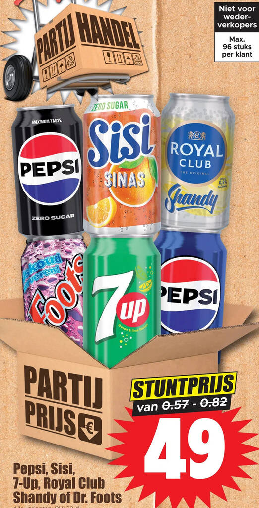 Pepsi, Sisi, 7-Up, Royal Club Shandy of Dr. Foots Alle varianten. Blik ...