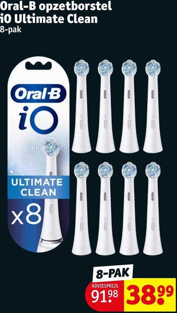 Oral-B opzetborstel io Ultimate Clean 8-pak aanbieding bij Kruidvat