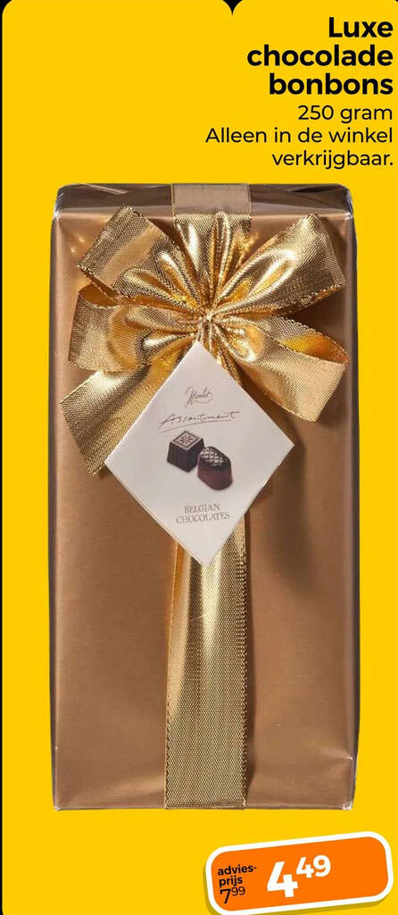 Luxe chocolade bonbons aanbieding bij Trekpleister